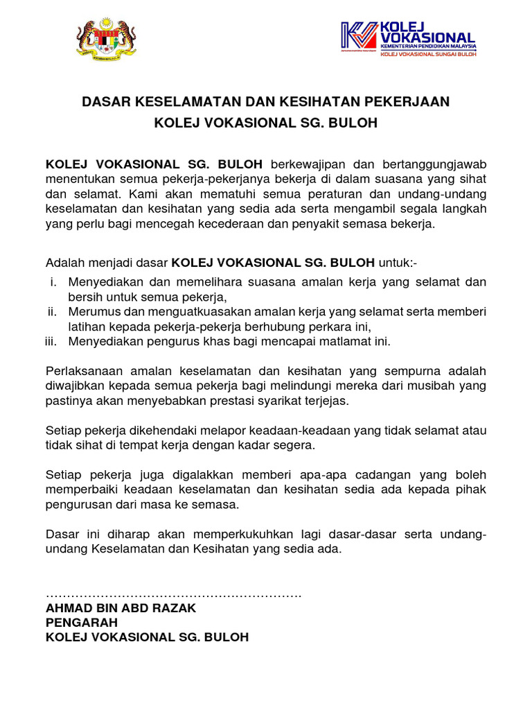 Dasar Keselamatan KKP di KVSB | PDF | Bisnis
