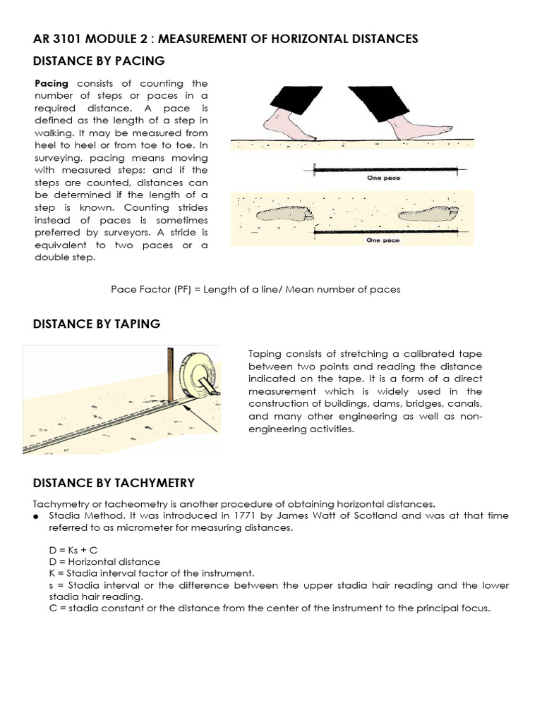 Ar 3101 Module 2 - Measurement of Horizontal Distances | PDF ...