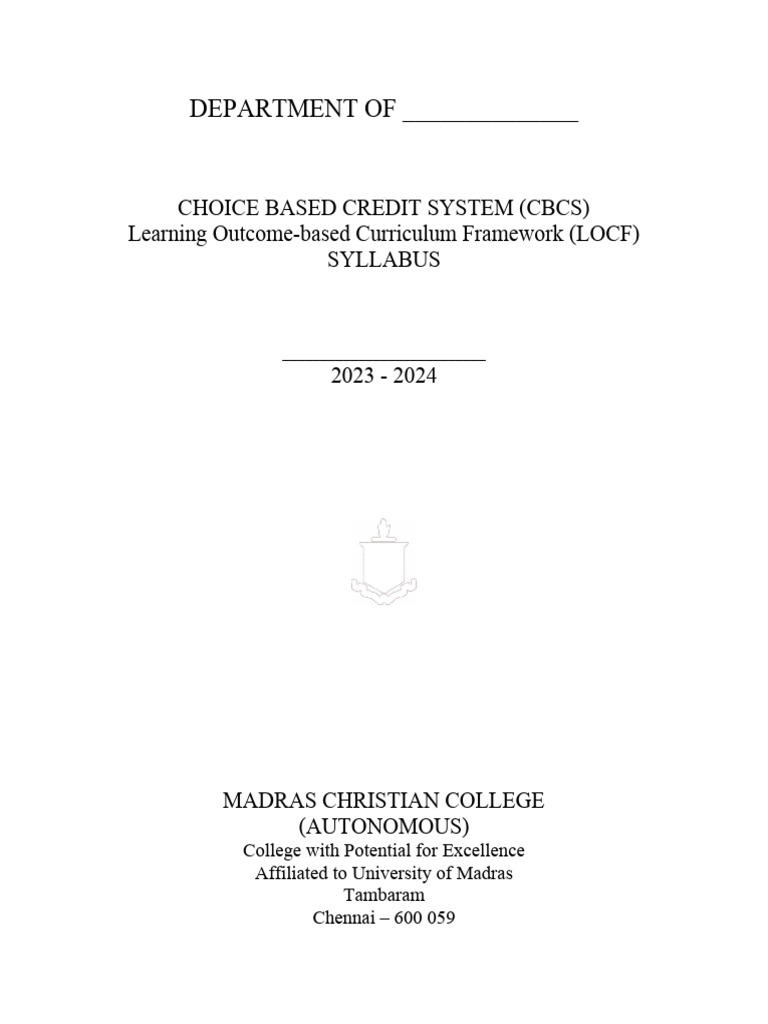 LOCF Template For Syllabus Revision | PDF | Knowledge | Data