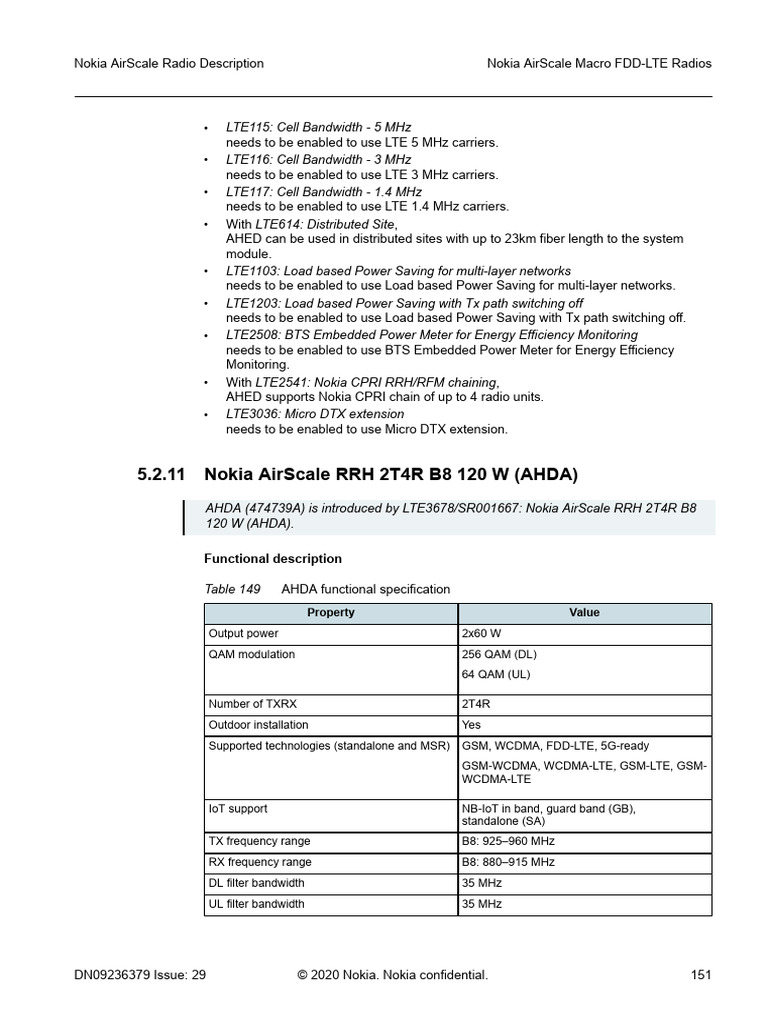 AHDA_radio_description | PDF | Lte (Telecommunication) | Gsm