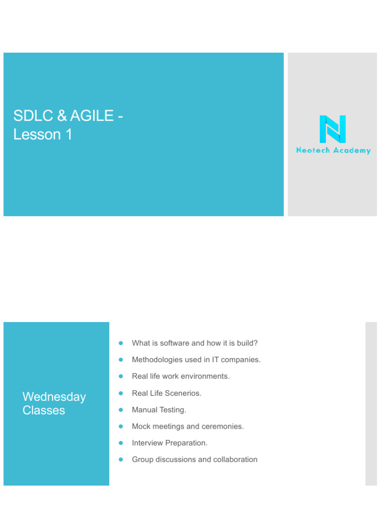 713957478440362361neotech SDLC Class01 | PDF | Software | Input/Output