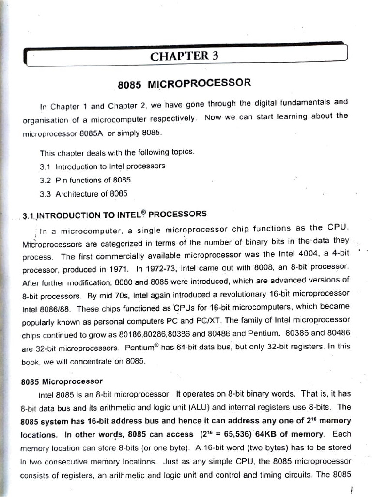 Unit 1 - Microprocessor 8085 | PDF | Central Processing Unit | Microprocessor