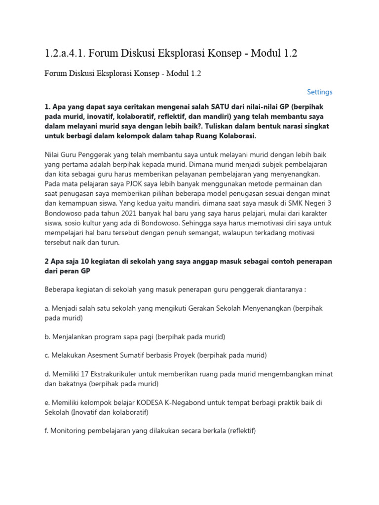 Diskusi Konsep Guru Penggerak | PDF