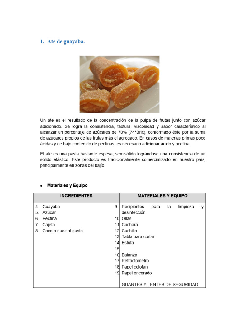 Cómo hacer ate de guayaba casero | PDF | Concentración