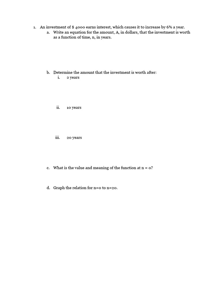 Trig & Exponential Functions Review | PDF | Interest | Function (Mathematics)