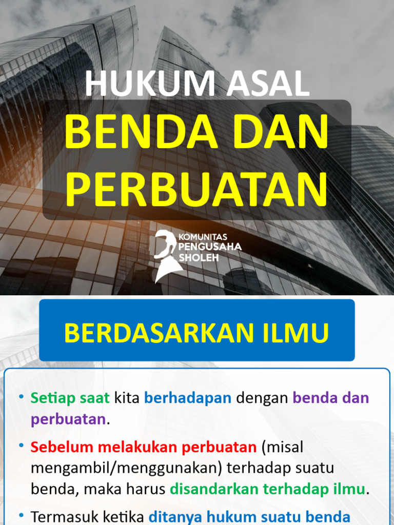 07 Hukum Asal Benda Dan Perbuatan | PDF