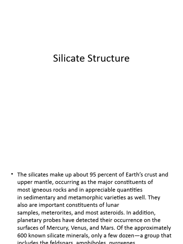 Silicate Structure | PDF | Science & Mathematics