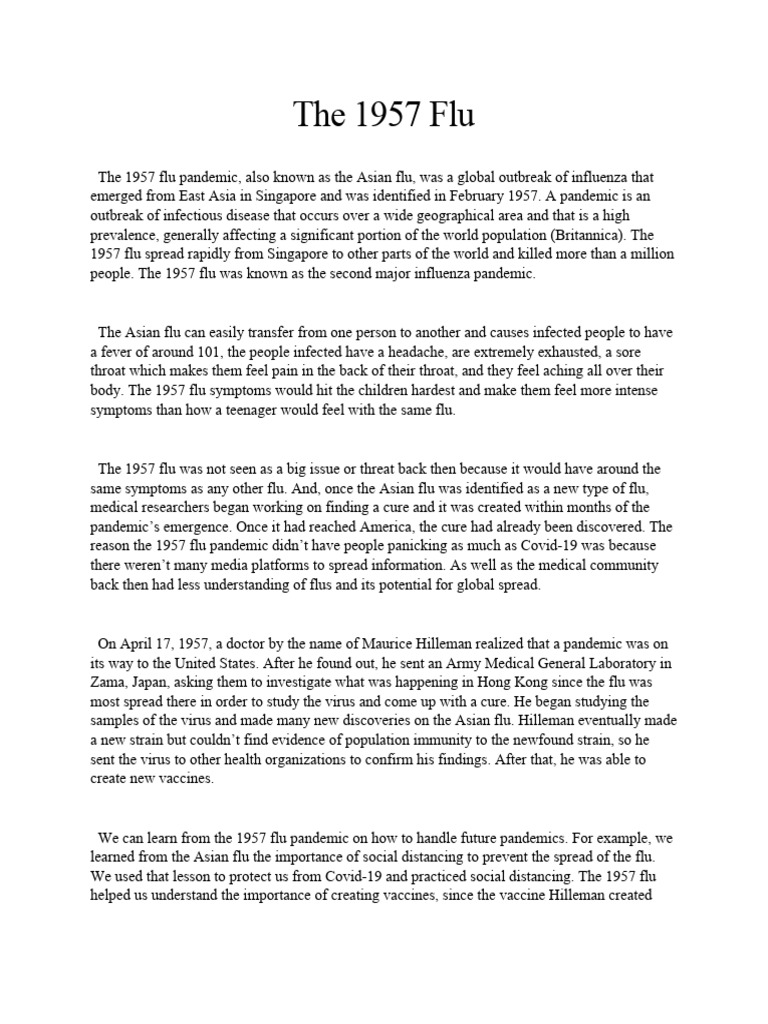 The 1957 Flu | PDF | Influenza | Pandemic