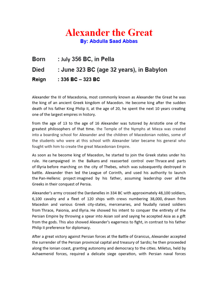 Alexander+the+Great+(1) | PDF | Alexander The Great | Macedonia ...