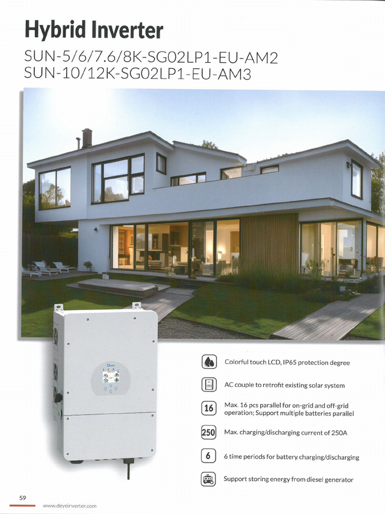 Deye Datasheet SUN - (10-12) K-SG02LP1-EU-AM3 | PDF
