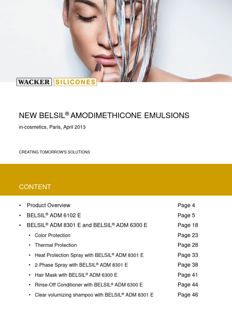 Belsil Amodimethicone Blends | PDF | Emulsion | Shampoo