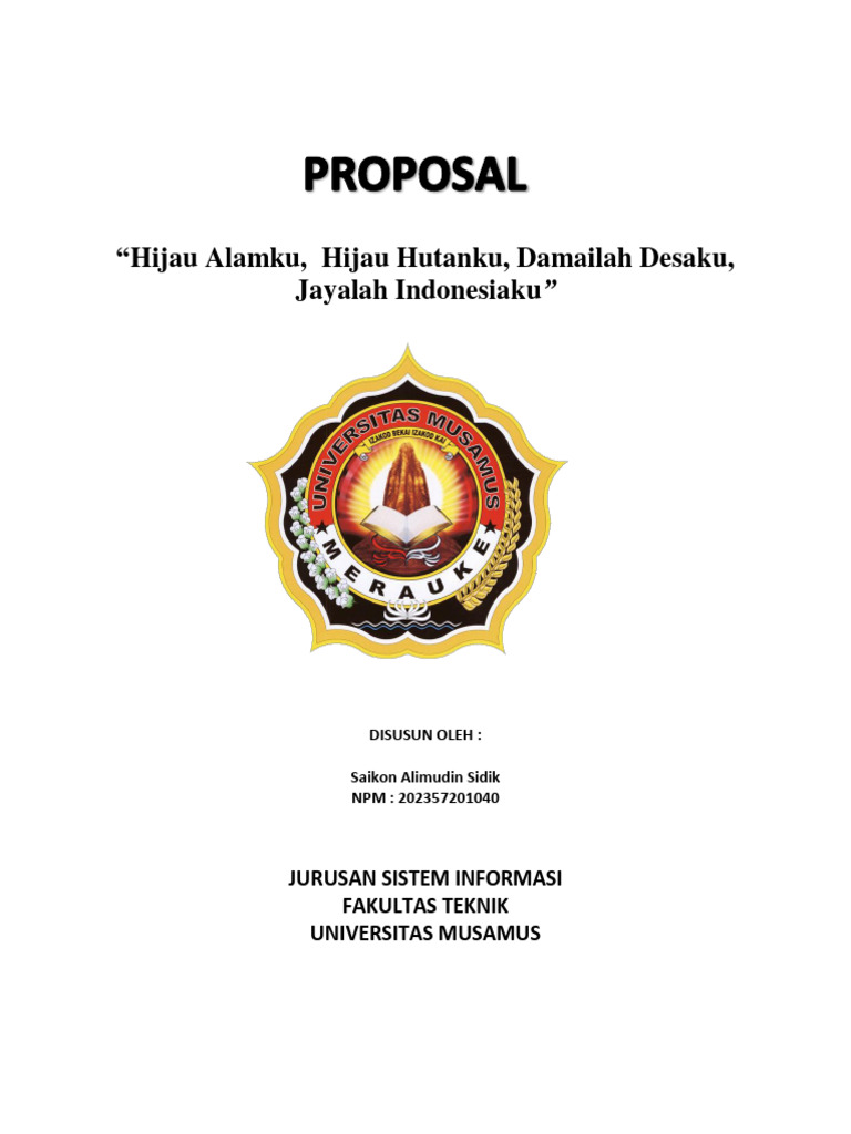 Proposal - Saikon Alimudin Sidik | PDF