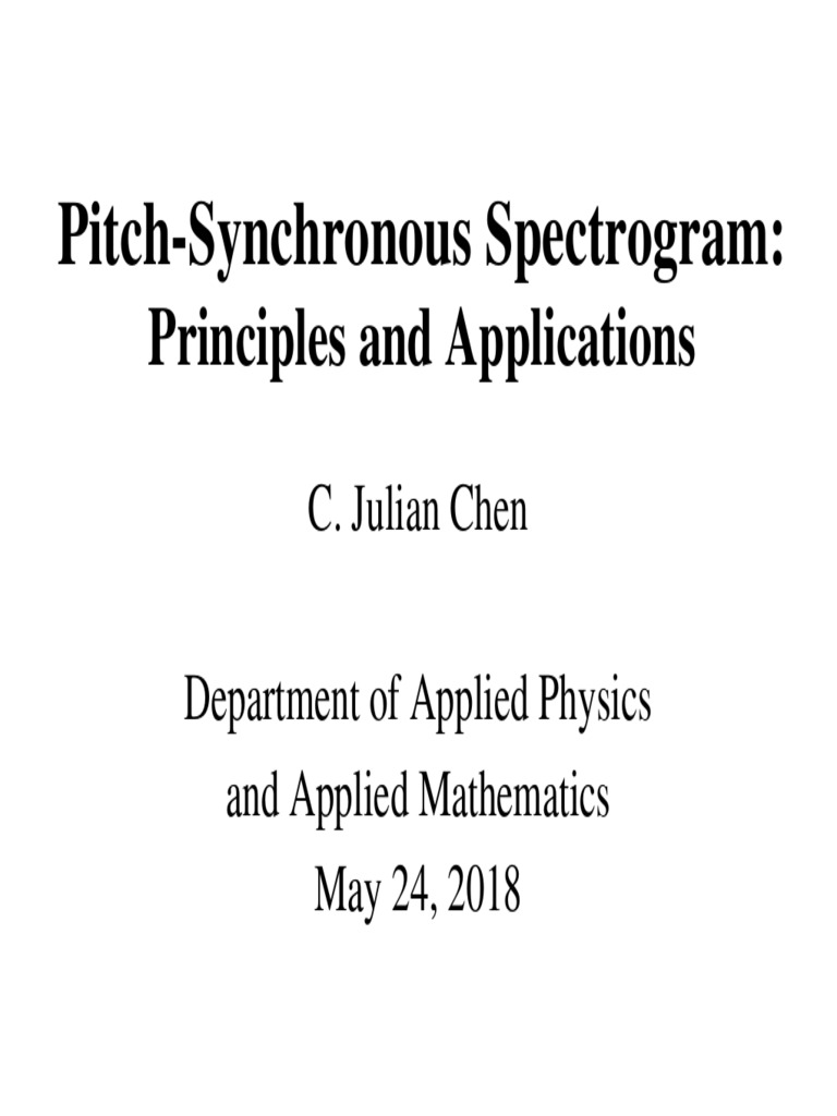 Pitch Synchronous Spectrogram | PDF | Spectral Density | Human Voice