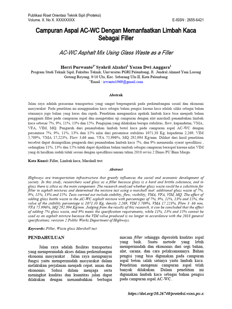 Jurnal Proteksi (Aspal) | PDF