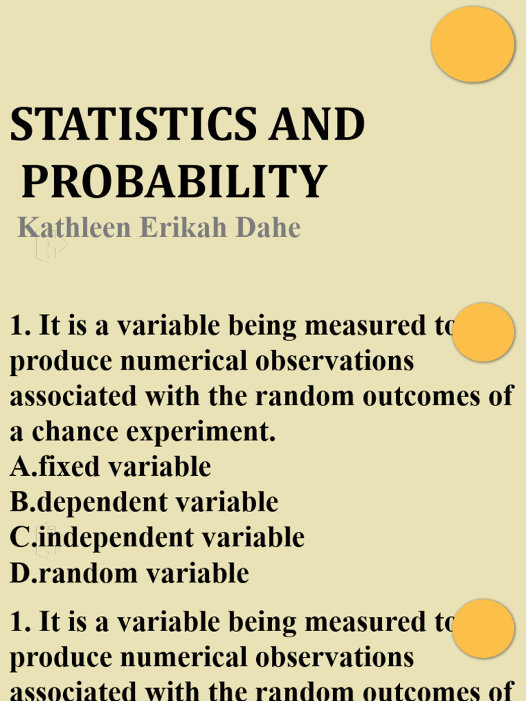 Statprobreview Final | PDF | Probability Distribution | Random Variable