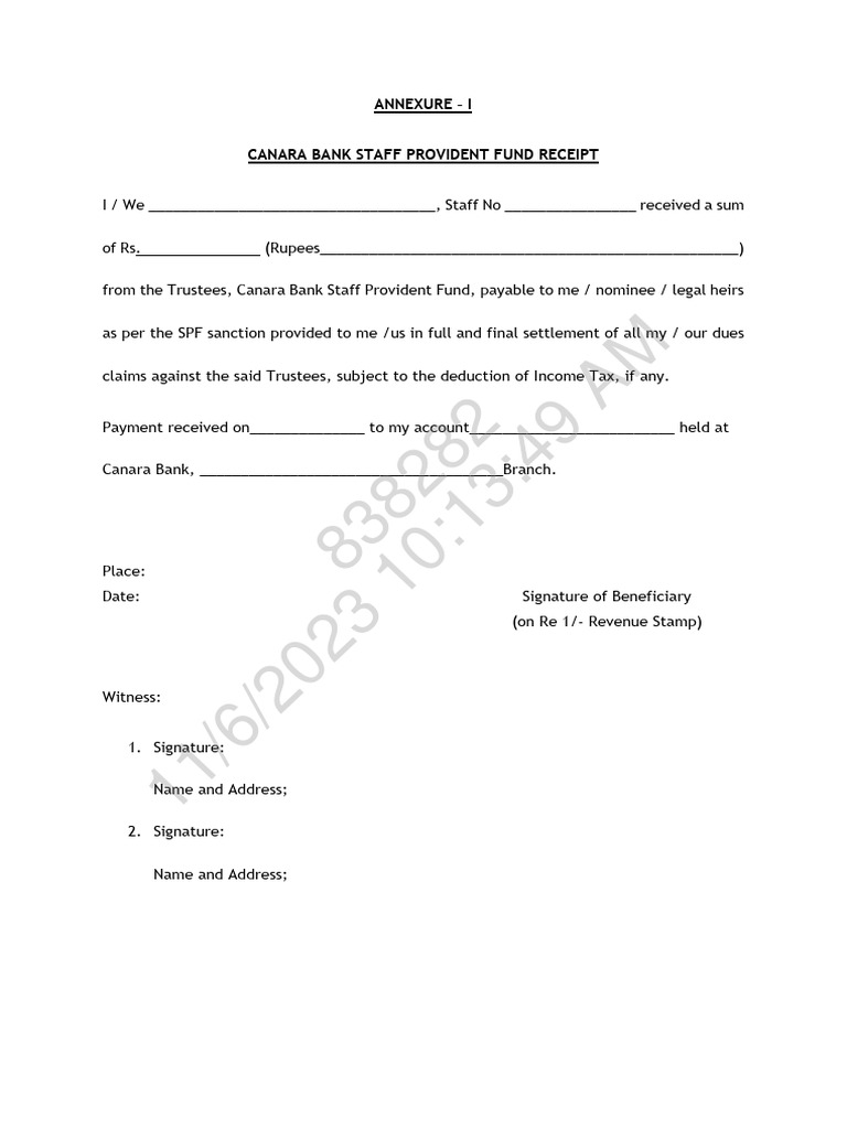 Annexure 1 SPF | PDF | Taxes | Personal Finance