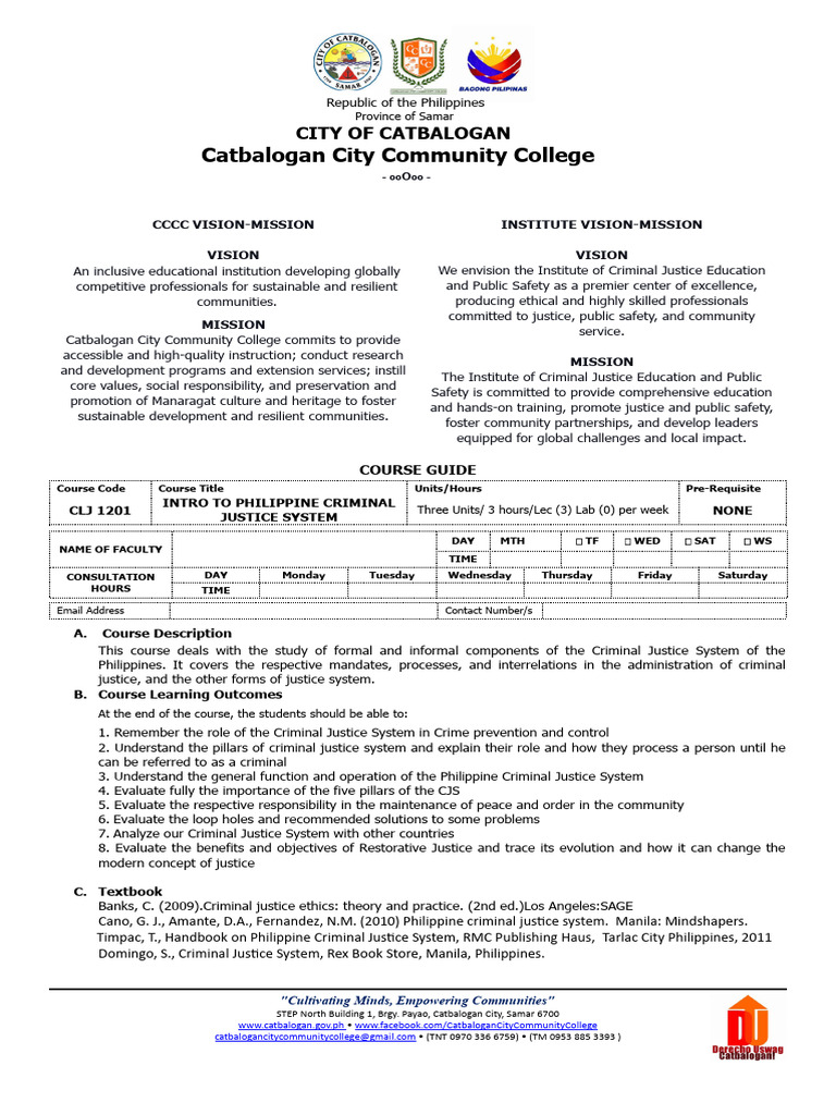 CLJ 1 Course Guide | PDF | Pardon | Search Warrant