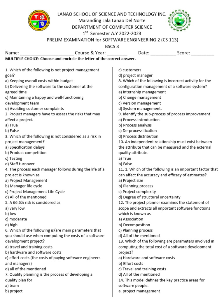 Soft Eng 2 | PDF | Project Management | Risk Management