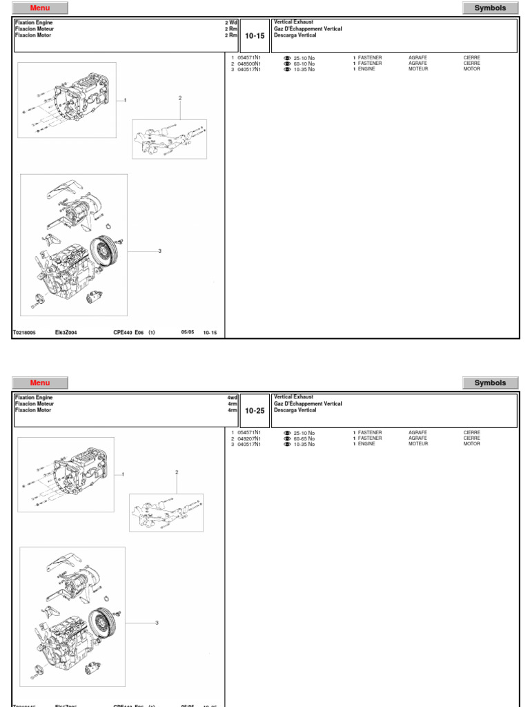 MF440 Parts Book TN | PDF | Washer (Hardware) | Internal Combustion Engine