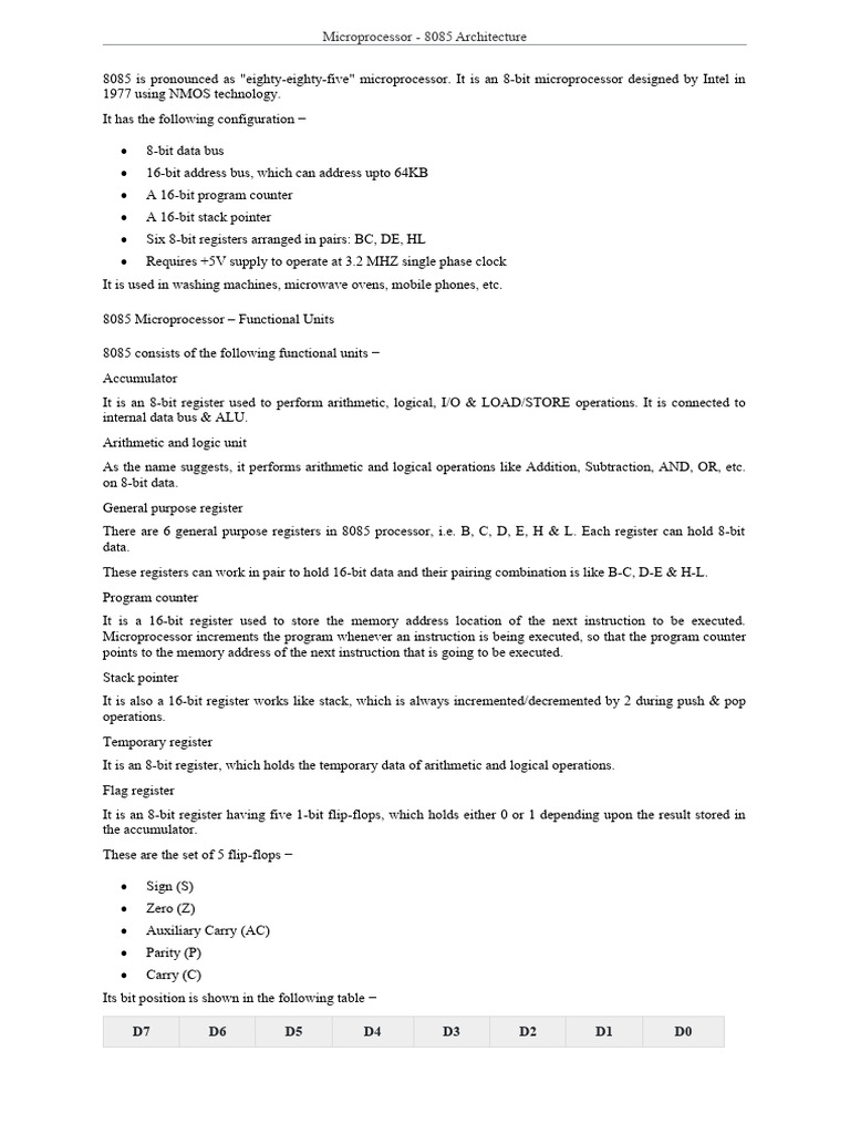 Microprocessor 8085 & 8086 BASICS | PDF | Central Processing Unit | Computer Architecture