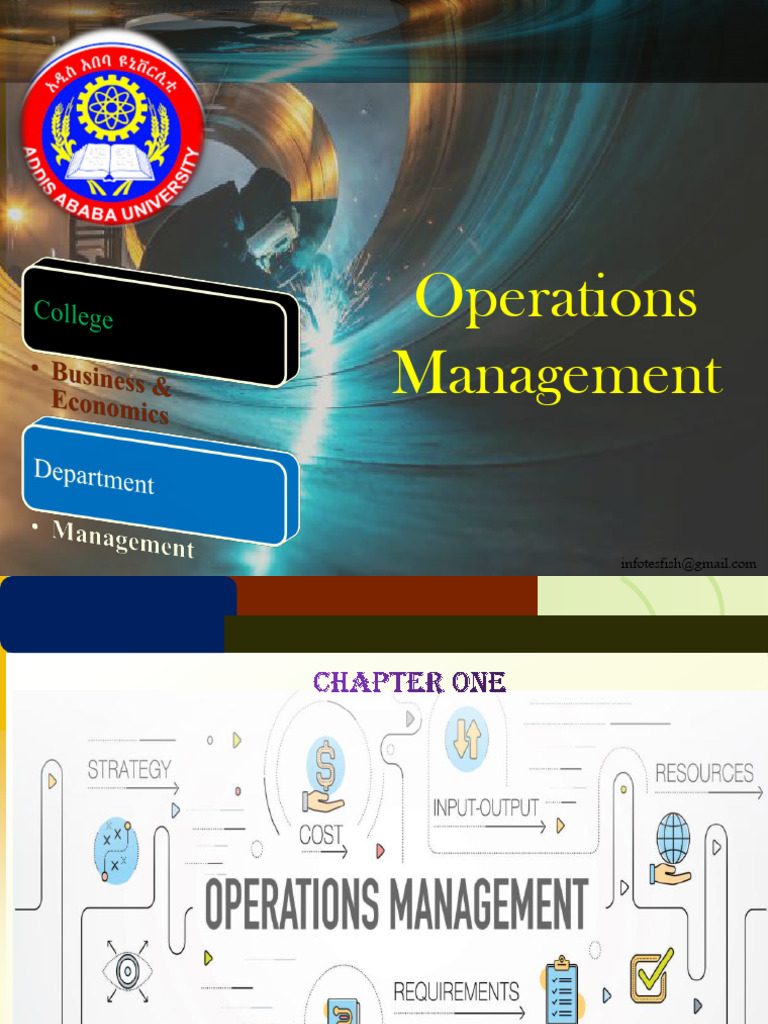 OM Chapter One AAU | PDF | Operations Management | Lean Manufacturing