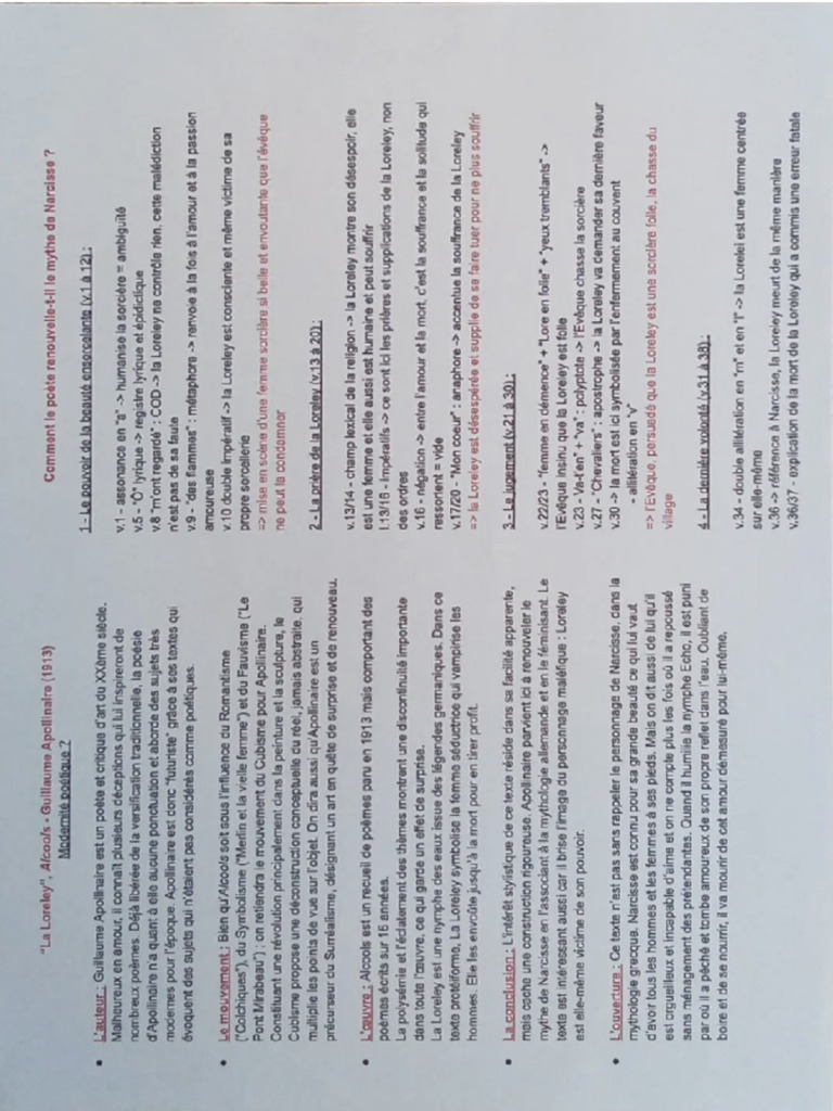 La Loreley D'alcools de Guillaume Apollinaire | PDF