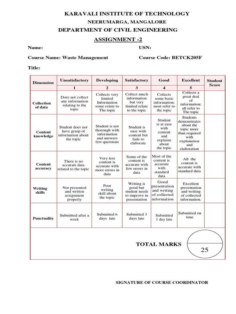 WM Rubrics - 2 | PDF | Cognition