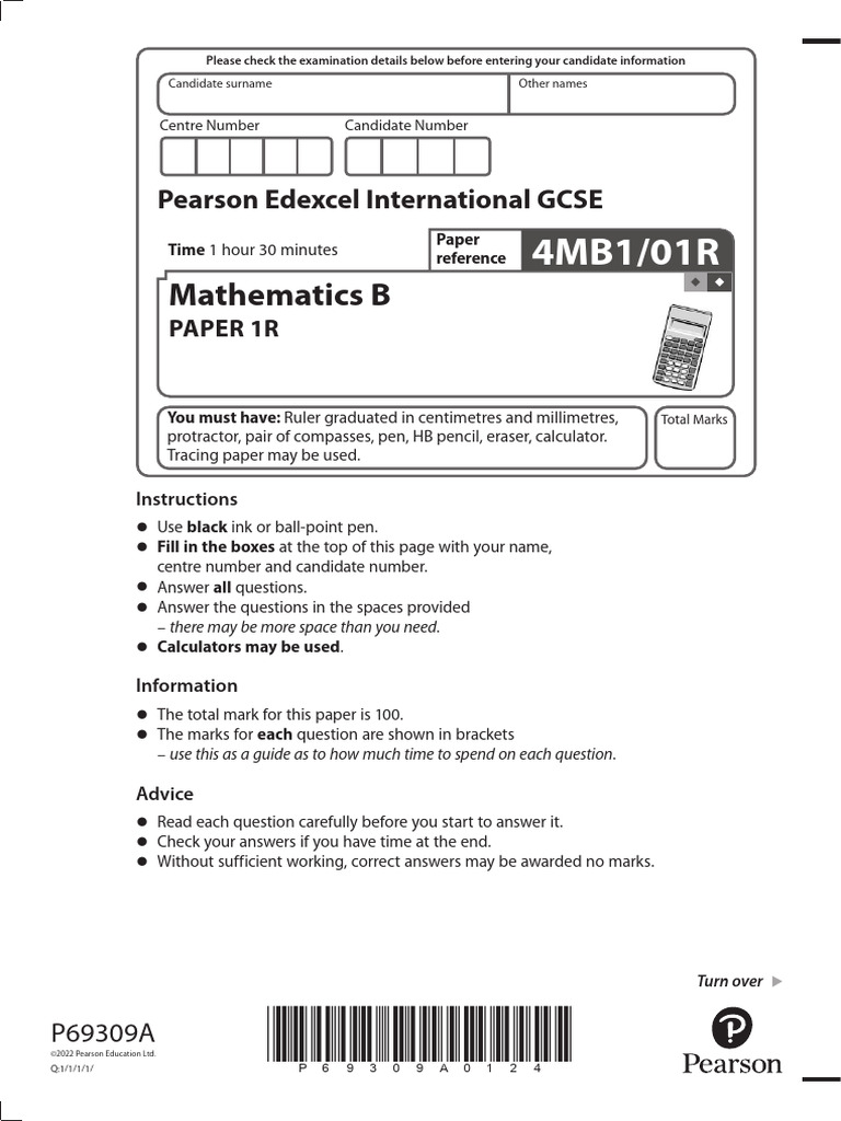 Edexcel Maths Paper 1 - June 2022 | PDF | Mathematics