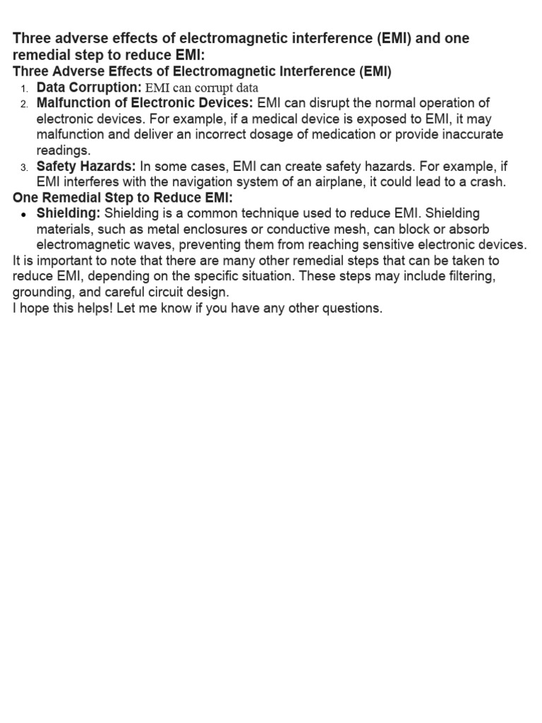 EMI Effects and Shielding Solutions | PDF