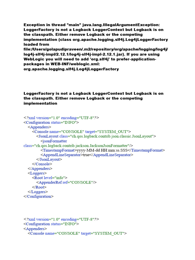 Log4j2 and Logback Configuration Issues | PDF | Java Platform ...