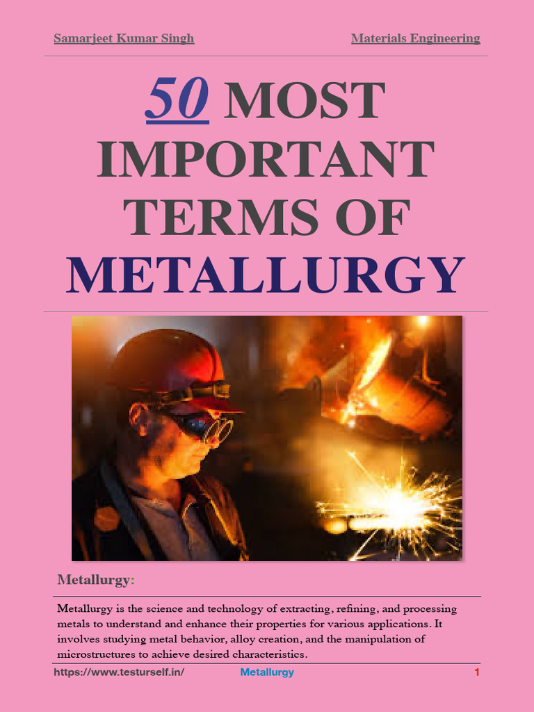 50 terms of Metallurgy | Download Free PDF | Heat Treating | Steel