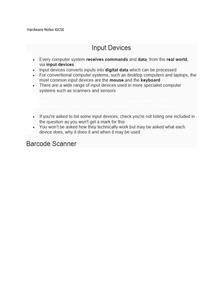 Hardware Notes | PDF | Image Scanner | Barcode