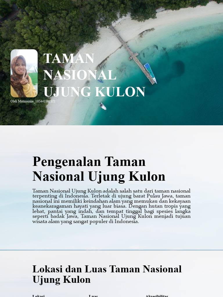 Taman Nasional Ujung Kulon (Mutmainna 105441101021) | PDF
