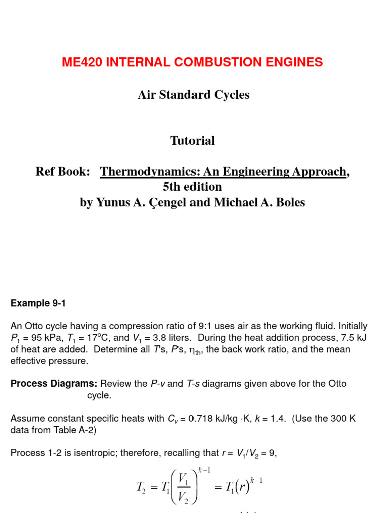 ME420 Tutorial | PDF | Energy Technology | Continuum Mechanics