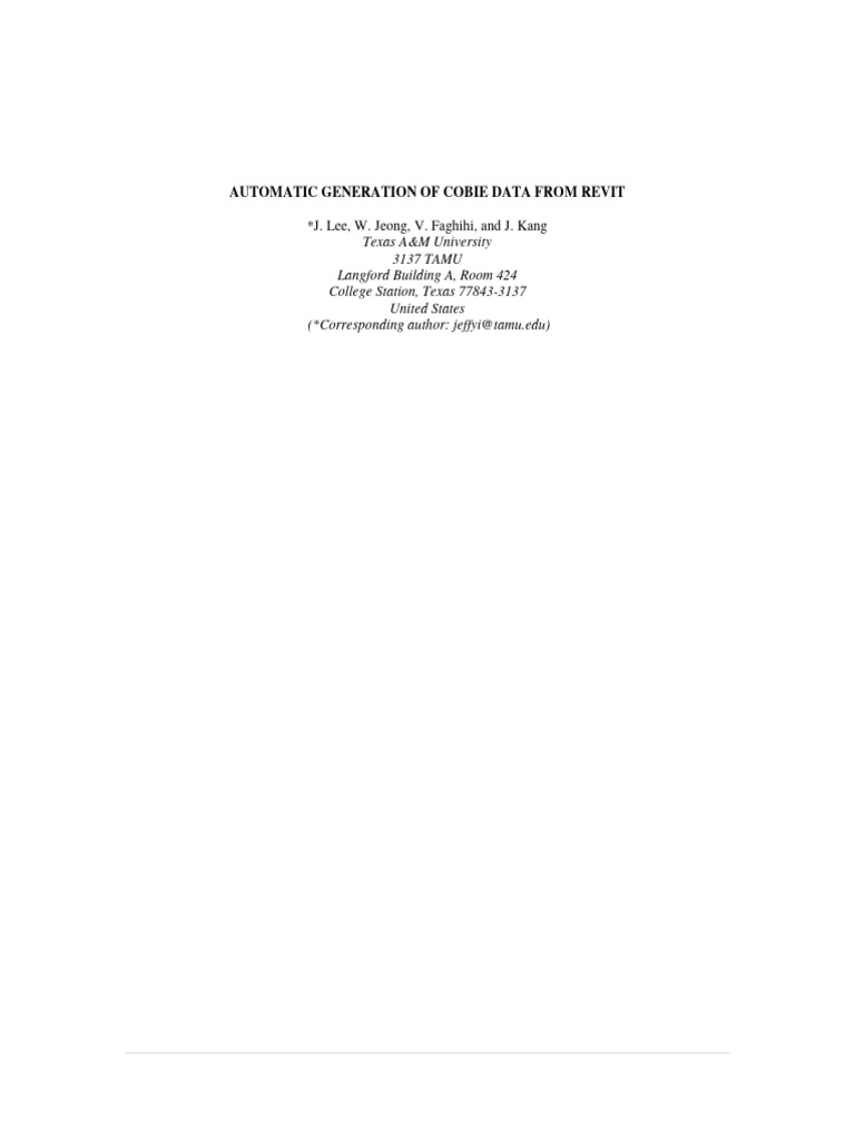 Cobie | PDF | Building Information Modeling | Autodesk Revit