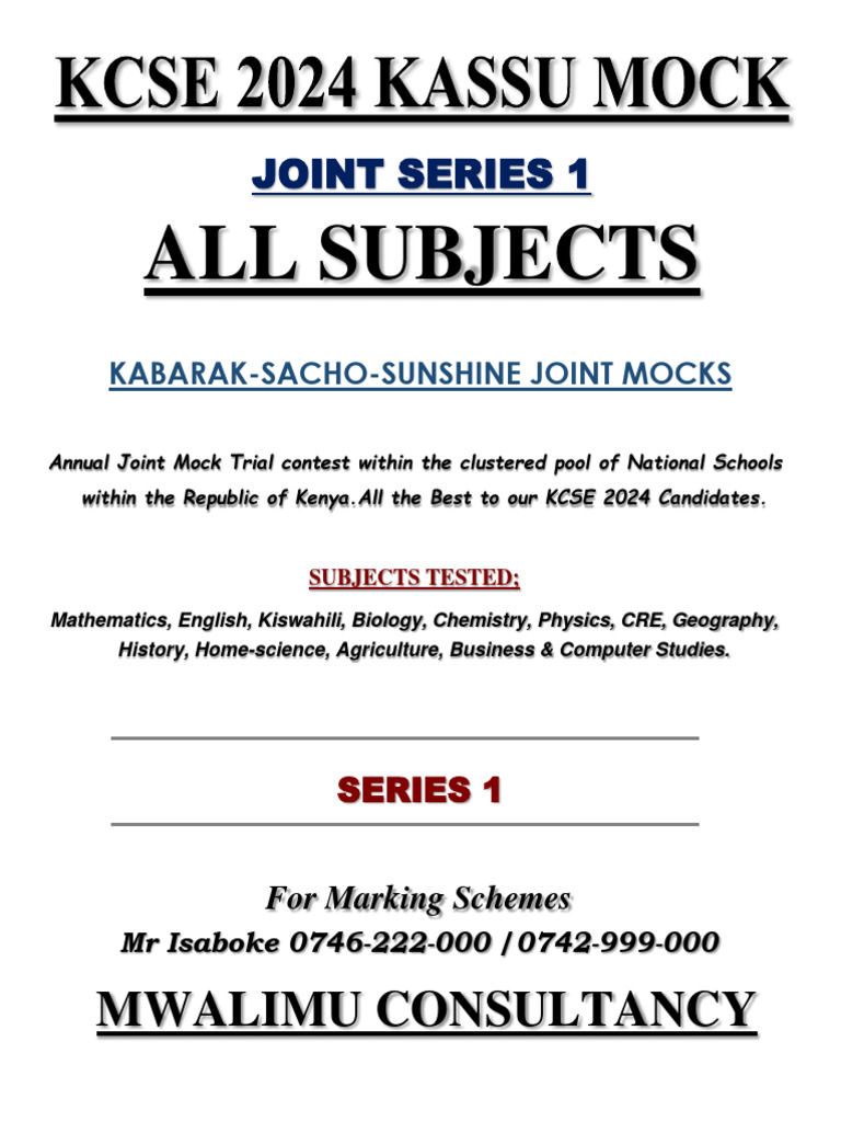 Kcse 2024 Kassu Mock s1 | PDF | Disciple (Christianity) | Jesus