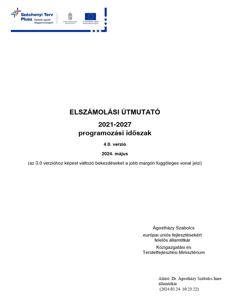 Elszámolási Útmutató - 4 - 0 - 0524 - A | PDF