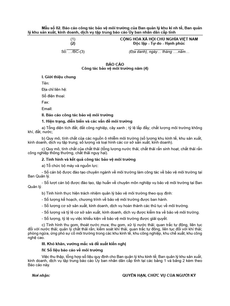 Cau Truc Bao Cao BVMT | PDF
