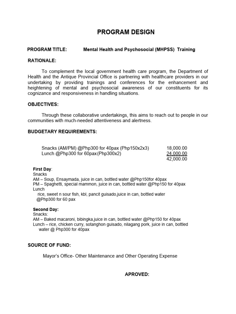 Program Design | PDF | Foods | Cuisine