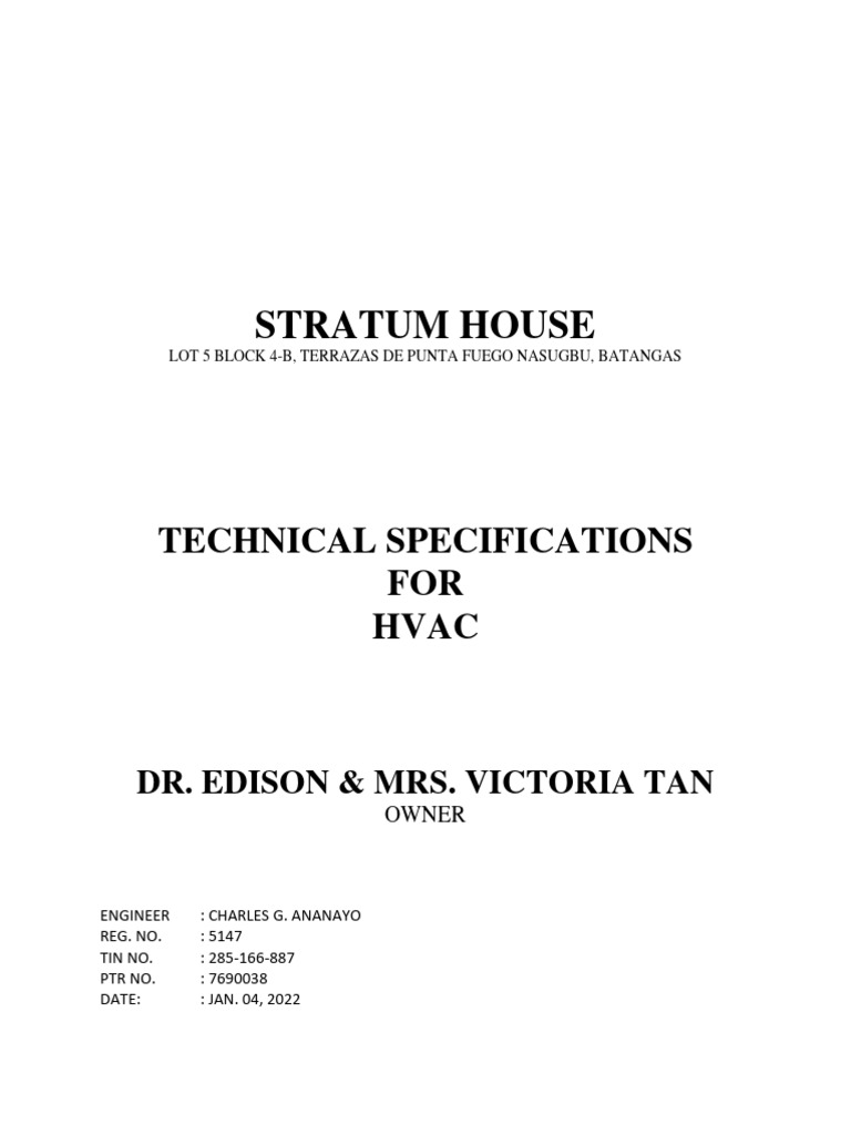Mechanical Tech Specs | PDF | Duct (Flow) | Pipe (Fluid Conveyance)