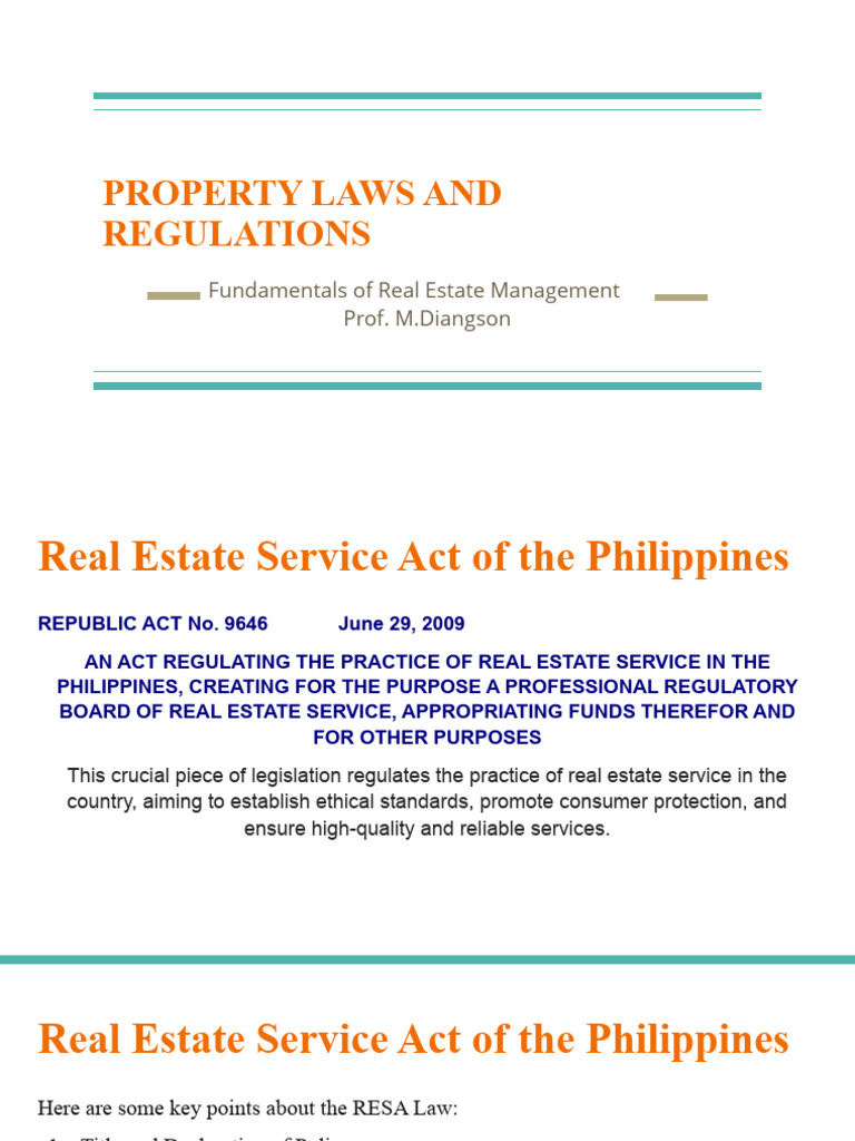 Property Laws and Regulations | PDF | Real Estate Appraisal | Taxes