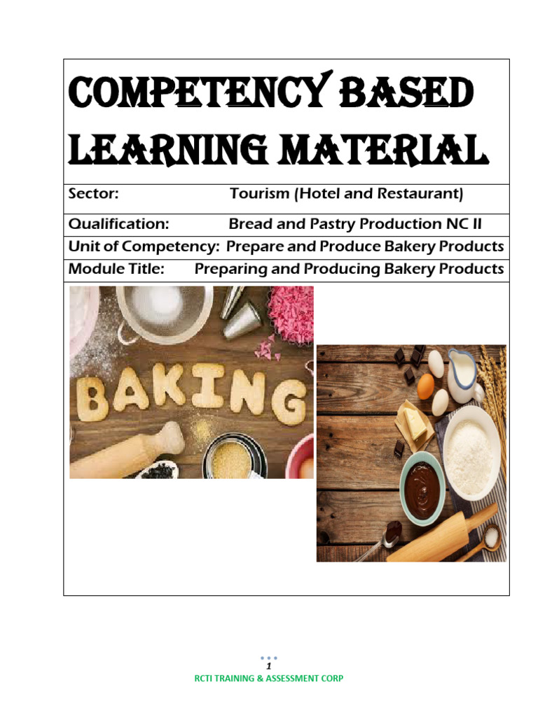 CBLM BPP 1.prepare and Produce Bakery Products | PDF | Breads | Yeast
