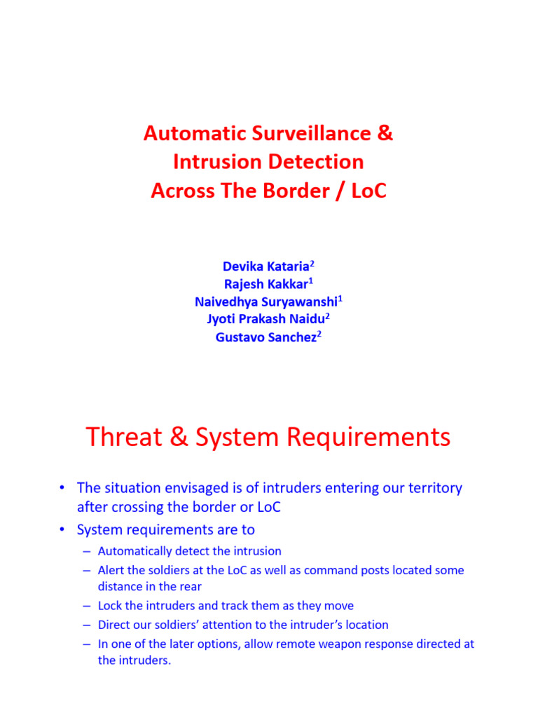 Automatic Surveillance, Intrusion Detection | PDF | Artillery | Field ...