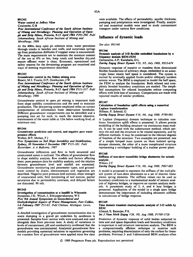 Stiffness of Nonskew Monolithic Bridge Abutments For Seismic Ana 1989 ...