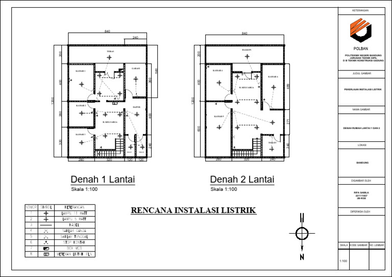Denah Instalasi Listrik Rumah 1-2 Lantai | PDF