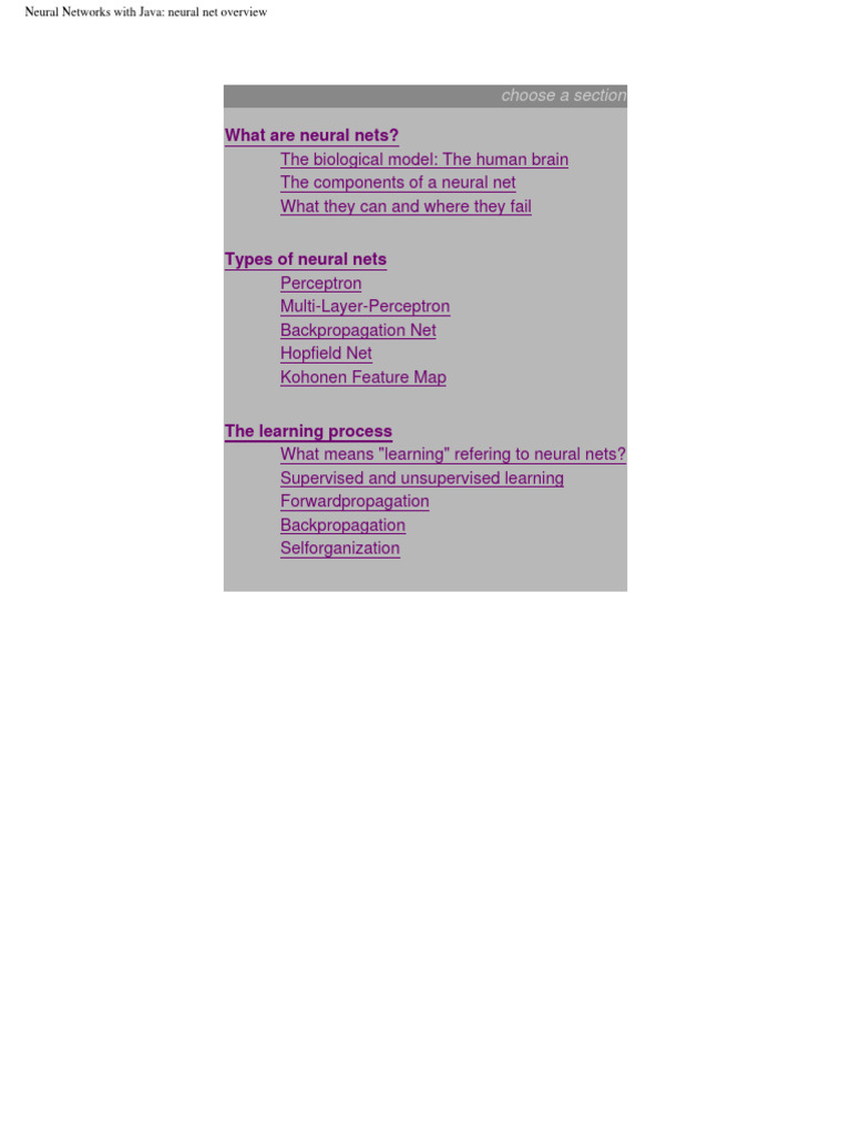 (Ebook - Artificial Intelligence) - Neural Networks With Java - Neural Net Overview | PDF ...