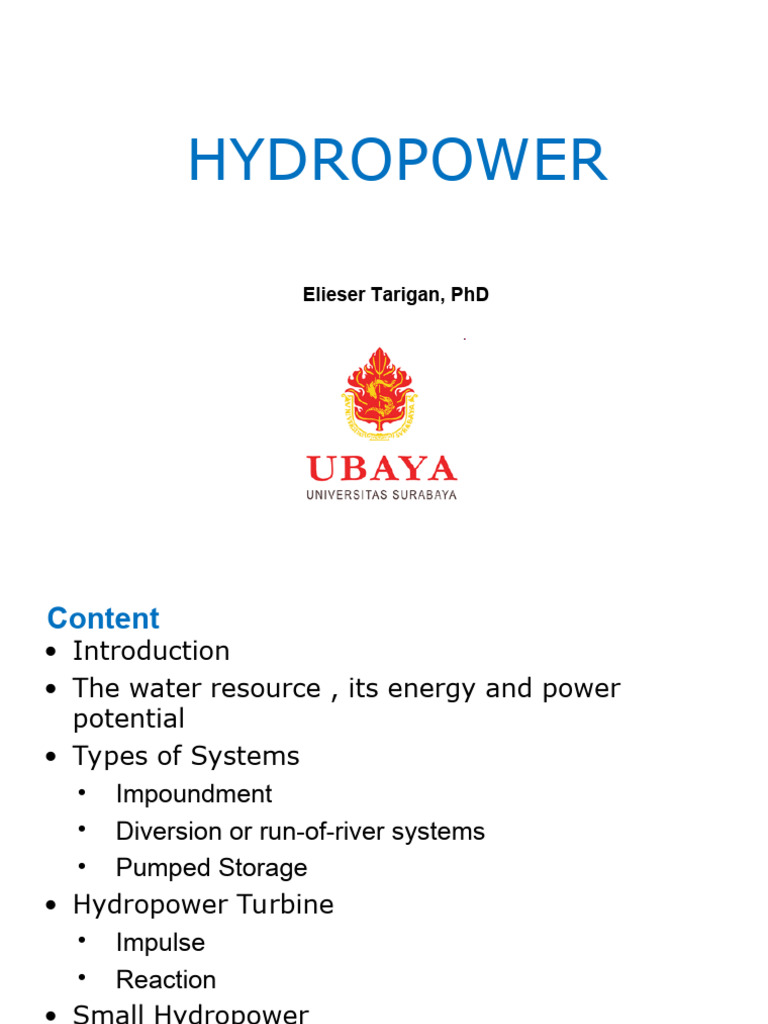 Hydropower Slides | PDF | Hydroelectricity | Energy Storage