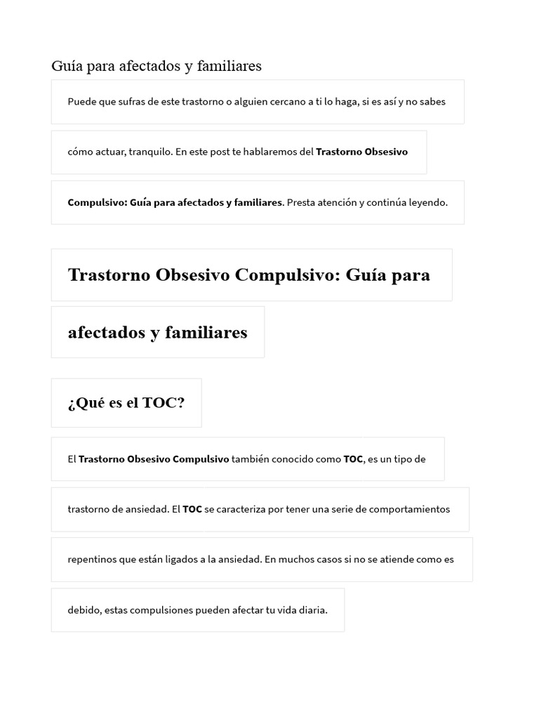 Info TOC | PDF | Desorden obsesivo compulsivo | Ansiedad