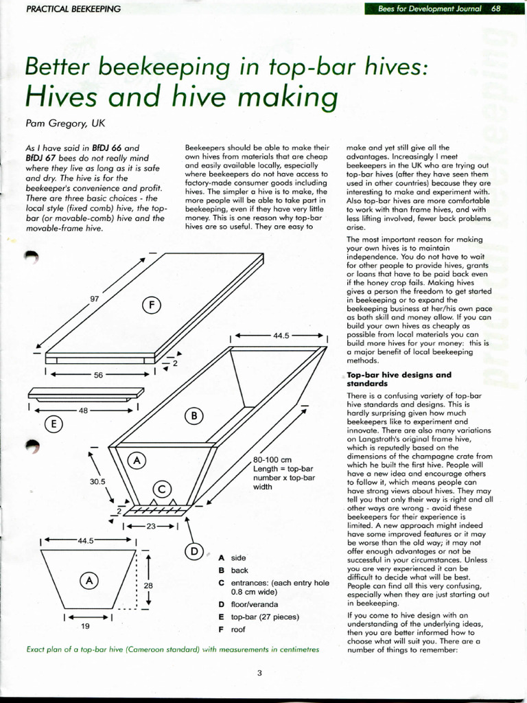 Better Beekeeping in Top Bar Hives Hives and Hive Making BfDJ68 TBH031 ...