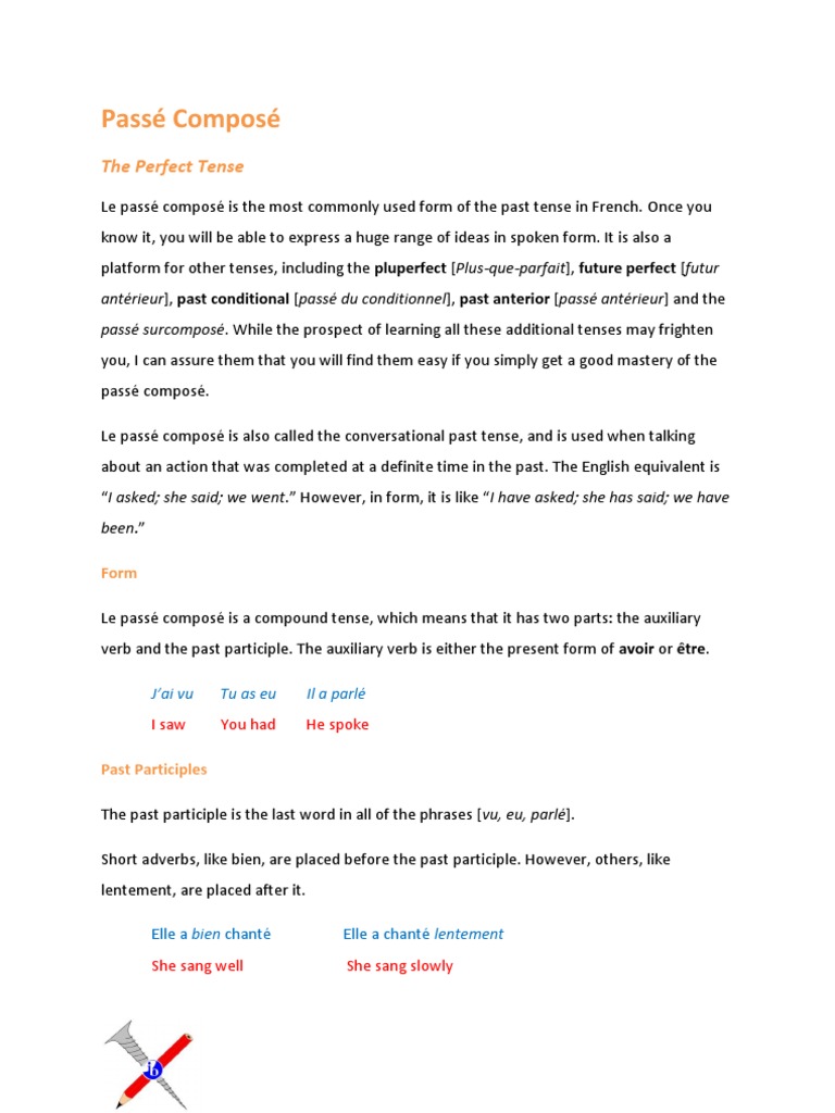 Understanding Passé Composé in French | PDF | Language Arts & Discipline